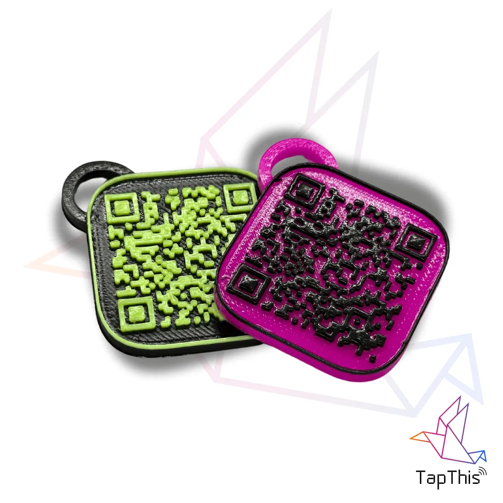 Unique 3D Printed QR Coded Business Card Keyring | Tap This